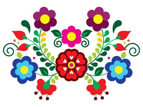 Mexican Flowers Royalty Free Vector Image Vectorstock