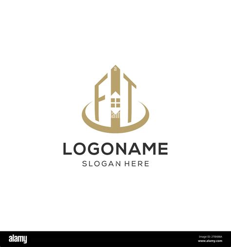 Initial Ft Logo With Creative House Icon Modern And Professional Real Estate Logo Design Vector
