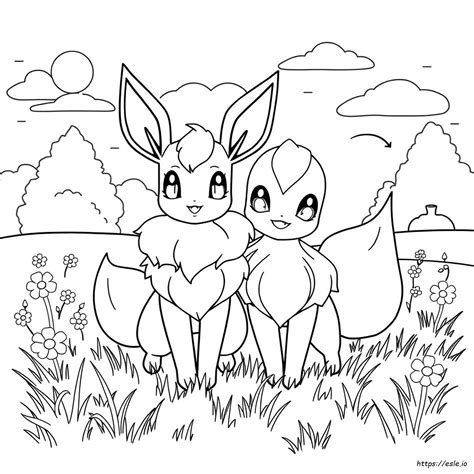 Coloriages Espeon Et Umbreon