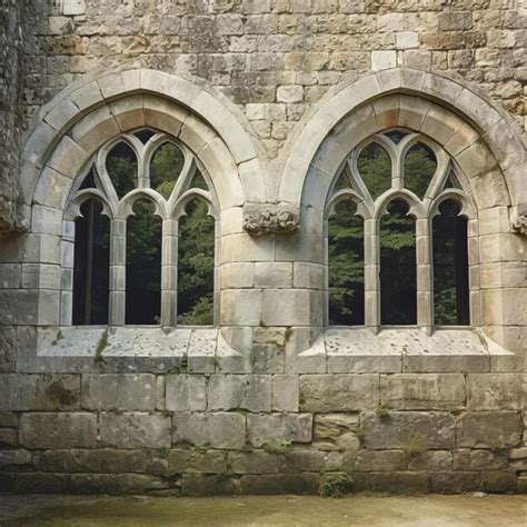 Premium Photo Majestic Remnants Captivating Arched Windows Adorning