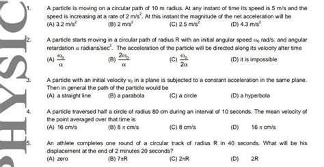 a particle with an initial velocity v0 in a plane is subjected to a cons