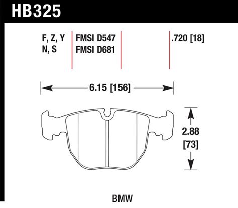Hawk Hps Street Brake Pads Hawkhb325f720 Redline Autohaus