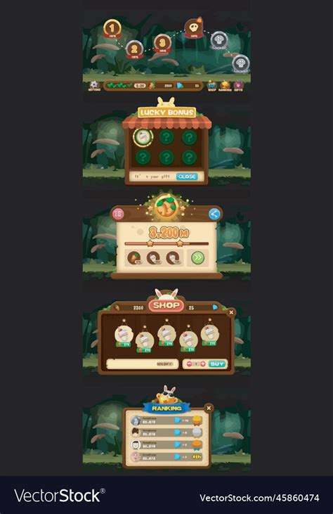 Complete Set Of Level Button Game Ui Pop Up Icon Vector Image