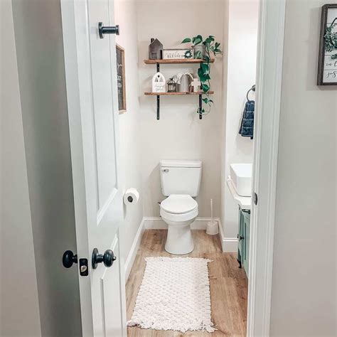 Floating Shelf Wall Décor For A Narrow Powder Room Soul And Lane