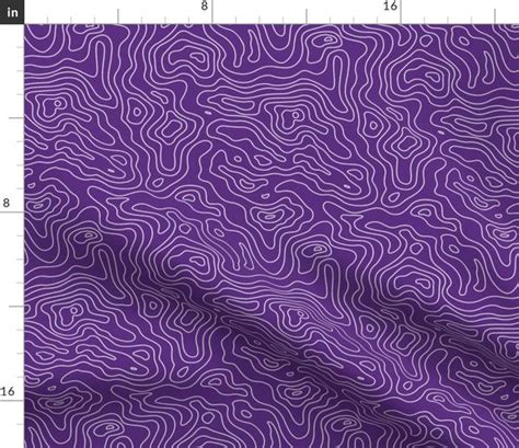 Topographic Map Purple And White Stripes Spoonflower