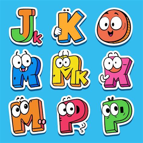 Cute Capital Letter Stickers Premium Ai Generated Vector