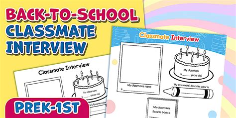 Back To School Classmate Interview Worksheet Twinkl