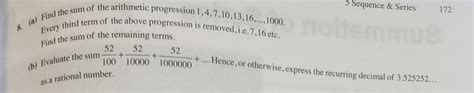 Solved A ﻿find The Sum Of The Arithmetic Progression