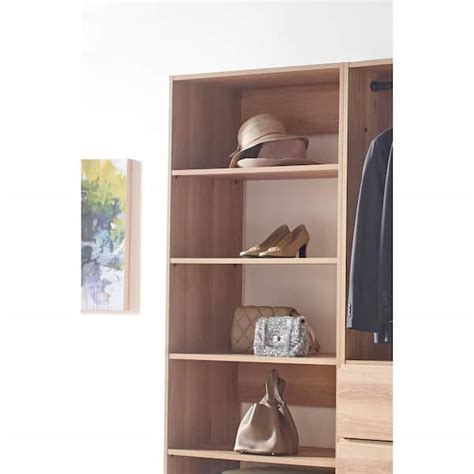 Klair Living Prosper 128 In W Oak Tower System Freestanding Shelf Walk
