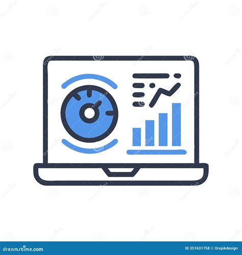 Monitoring Dashboard Icon For Analytics Stock Illustration