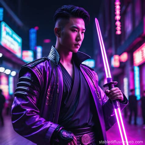 Double Faced Swordsma China Martial Arts Style Young Man Prompts