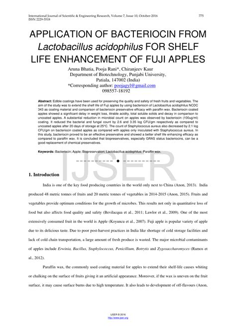Pdf Application Of Bacteriocin From Lactobacillus Acidophilus For