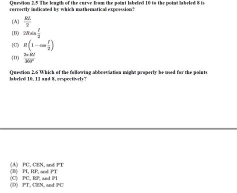 Solved Question Horizontal Curve Points The Following Chegg