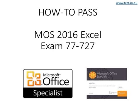How To Pass Microsoft Certiport Mos 2016 Excel 77 727 Exam