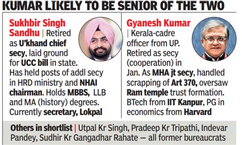 1988 Batch Ex Ias Gyanesh Kumar Sukhbir Singh Sandhu Named Election
