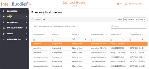 Process Instances Intellibuddies® Documentation Portal