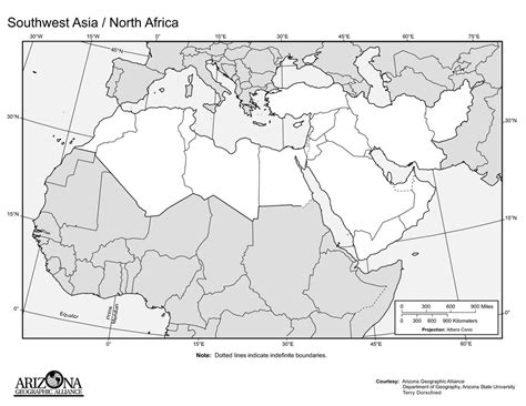 Blank Southwest Asia Physical Map