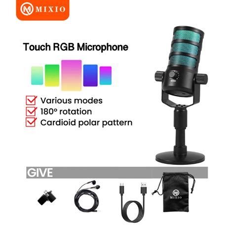 Jual Mixio Tl H1 Condenser Microphone Usb Type C With Rgb Streaming Andgaming Shopee Indonesia