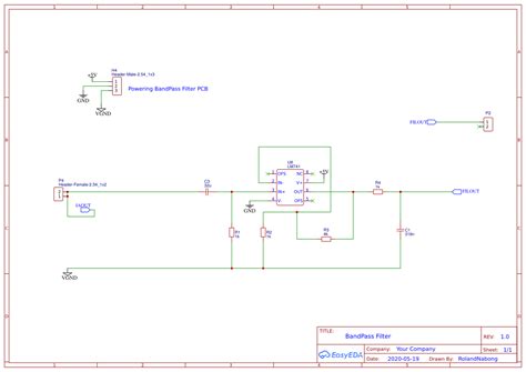 Non Inverting Bandpass Filter Oshwlab