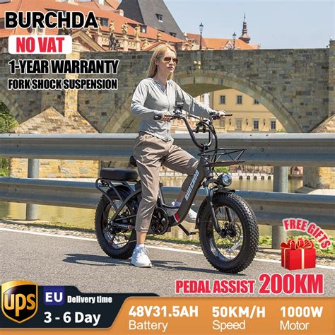 Burchda U8 Adult Electric Bike 1000wfatbike 48v 31 5 Ah Li Ion Battery