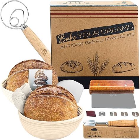 Shori Bake Banneton Bread Proofing Basket Set Of 2 Round 9 Inch Sourdough Bread