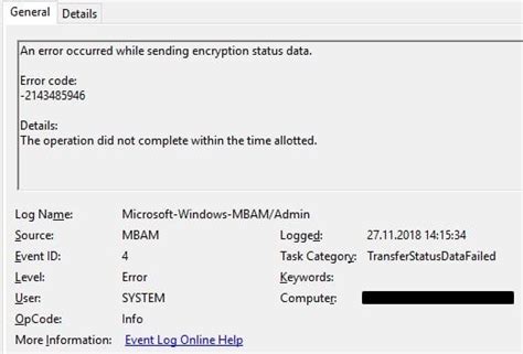 Mbam An Error Occurred While Sending Encryption Status Data Sysadmin