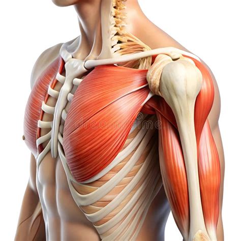 Lateral View Of Biceps Brachii Tendon Inserting Into Glenoid Labrum X Ray Stock Illustration