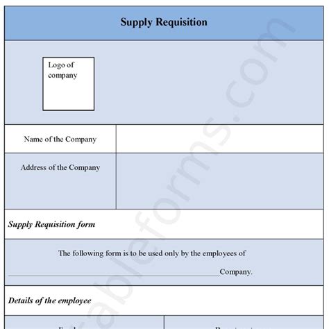 Supply Requisition Fillable Pdf Template Editable Formss Ko Fi Shop