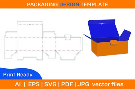 Auto Bottom Snap Lock Box Dieine Temlate Graphic By Designconcept