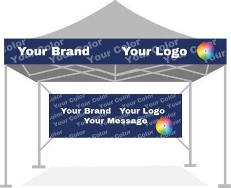 Custom Tent Banner Canopy Hanging Banner For Easy Attach On Pop Up