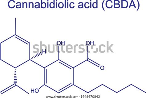 Cannabidiolic Acid Cbda Medication Molecule Chemical Stock Vector