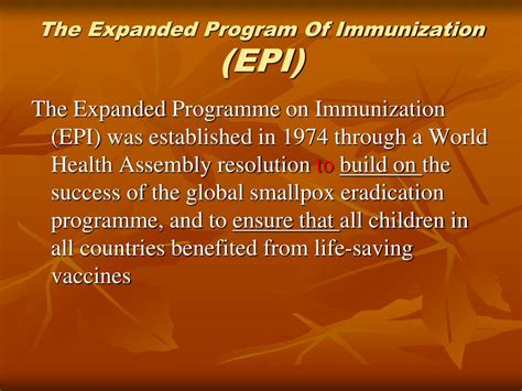 Ppt The Expanded Program On Immunization Epi Powerpoint