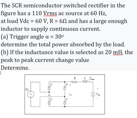 Solved The Scr Semiconductor Switched Rectifier In The