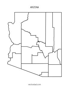 Free Printable Blank Outline Map Of Arizona County