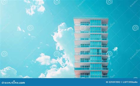 Generative Ai Blue Sky Background Wallpaper Copy Space Architecture White Urban Design Exterior