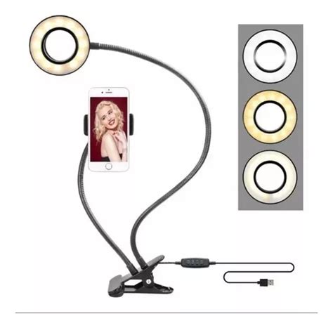 Anel Iluminador Led Flexivel Ring Light Clipe Celular Parcelamento Sem Juros