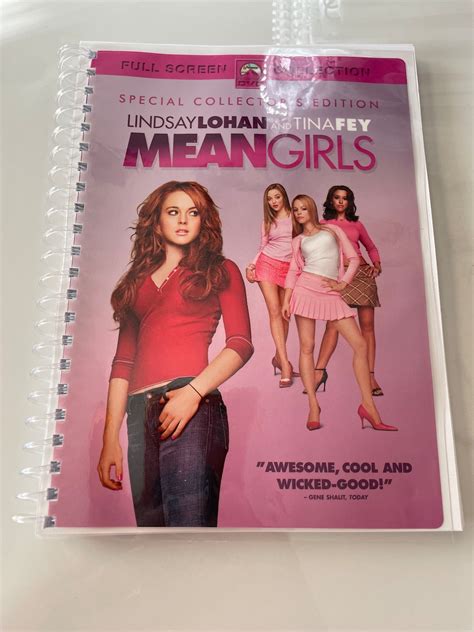 Mean Girls Movie Dvd Upcycled Spiral Bound Notebook Notepad Journal Nostalgia Vintage Regina