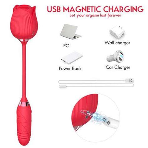 Rose Toy Deluxe 2 In 1 Rose Vibrator Pearlvibe