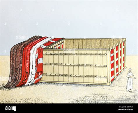 An Illustration Of Tabernacle In The Wilderness Showing Coverings Stock