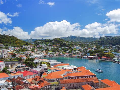 View Of Saint Georges Town Capital Of Grenada Island Caribbean