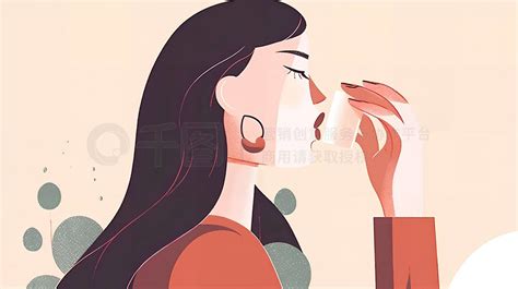 女人数字艺术 正在吃药的女人插画 Ai平面元素免费下载 Png格式 1456像素 编号47146412 千图网