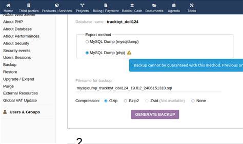 Backup Error Sql Gz Err Maintaining My Dolibarr Dolibarr International Forum