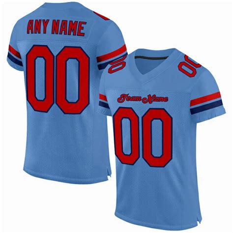 Custom Light Blue Orange Royal Mesh Authentic Football Jerseywincustom
