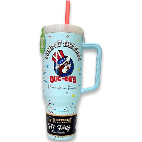 Buc Ees 40 Oz Tumbler Land Of The Free Independence Day Juy 4th