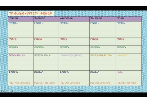 Mash Class Level Editable Timetable
