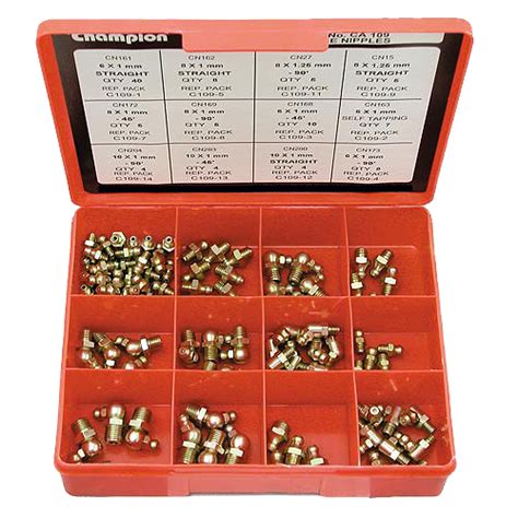 Grease Nipples Assortment Kit Metric 105 Pieces