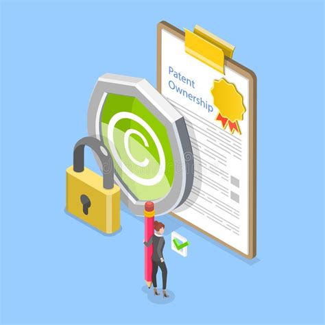 3d Isometric Flat Vector Illustration Of Intellectual Property Stock