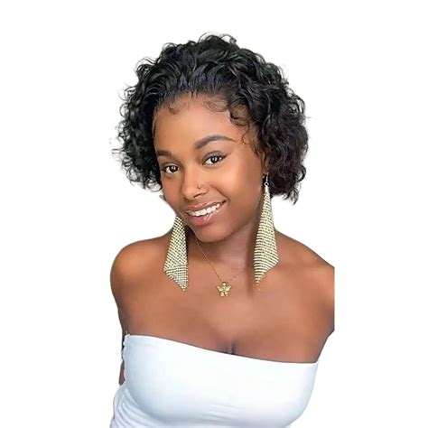 Vsp Pixie Cut Short Wig Glueless Wig Brazilian Bob Curly Wig 13x1