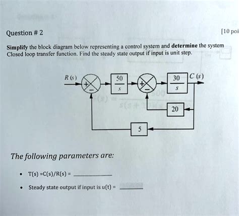 Question 2 10 Poi Simplify The Block Diagram Below Representing A