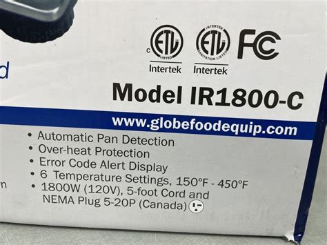 Globe Ir1800 Ceramic 1800w Induction Range With Digital Timer Andmc 1